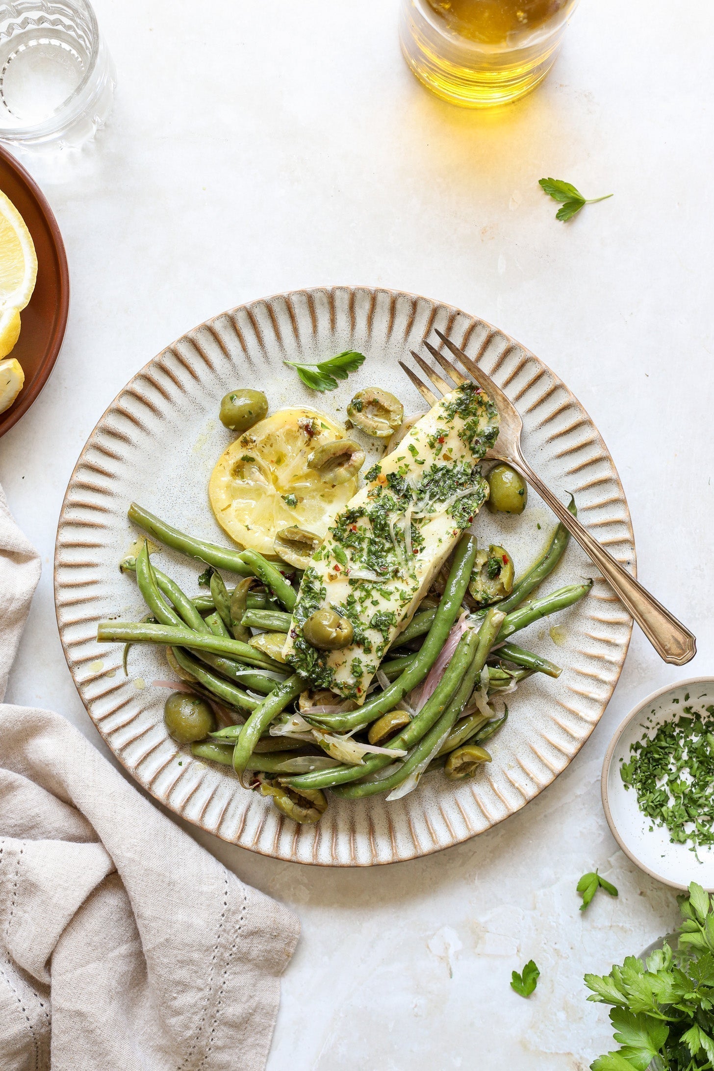 Baked Ling Cod with Castelvetrano Olives and Green Beans – Wild For Salmon